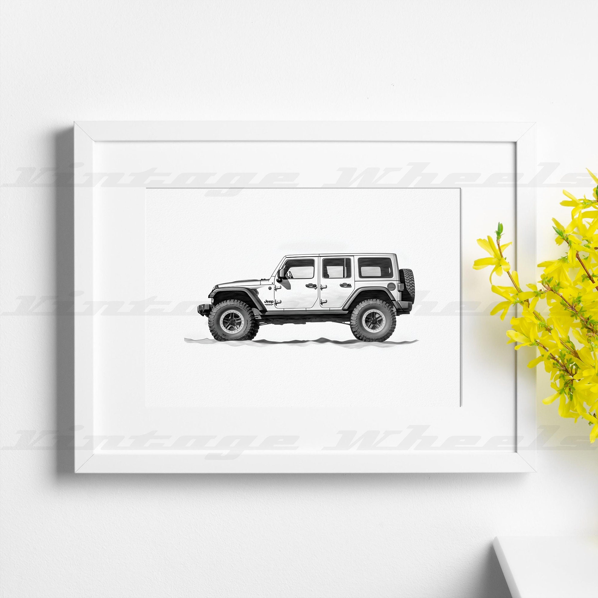 Jeep Wrangler Poster, Vintage Car Poster,wall Art,gift for Boy,boy's ...