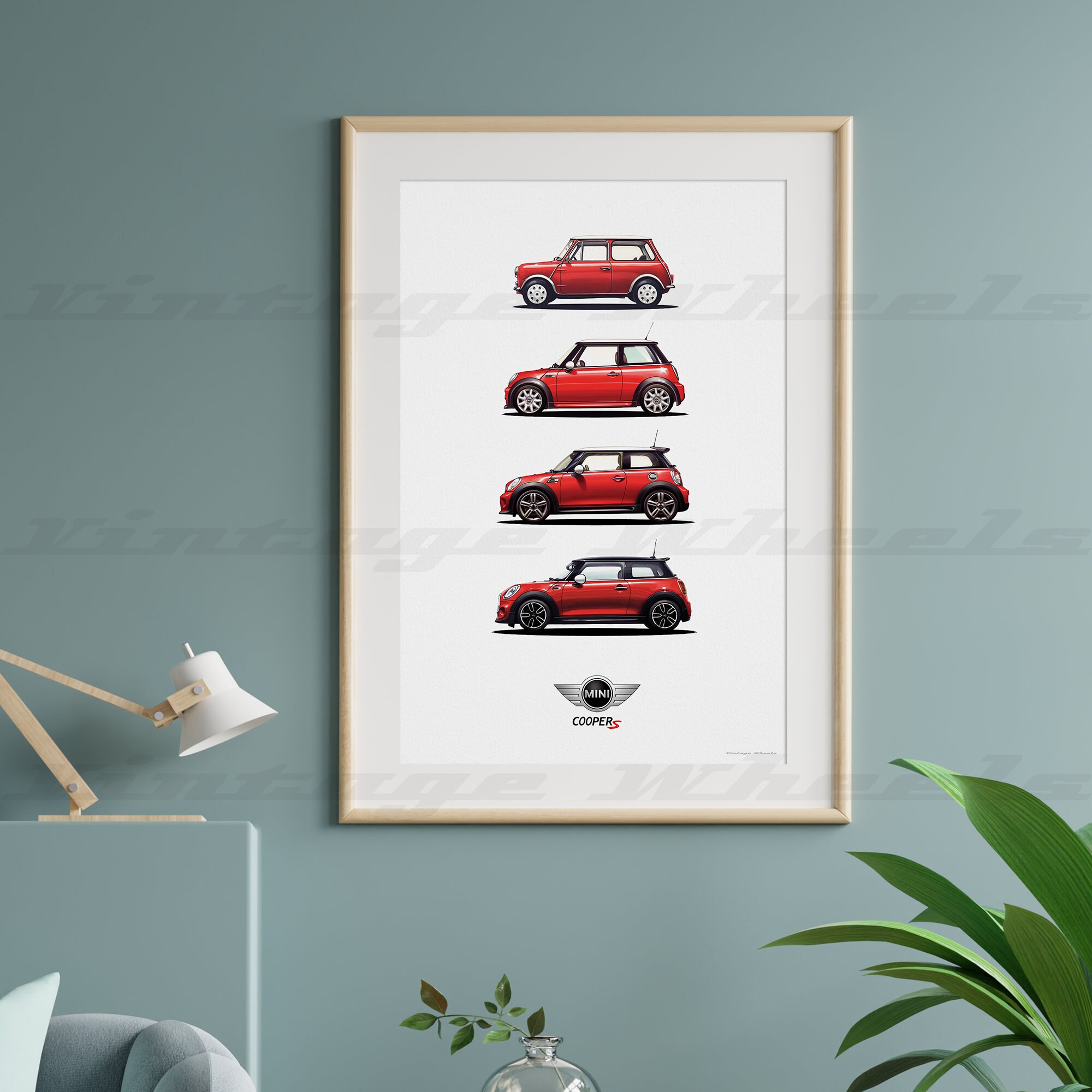 Mini Cooper S Series Poster, Classic Mini Cooper Poster, Gift for Dad ...