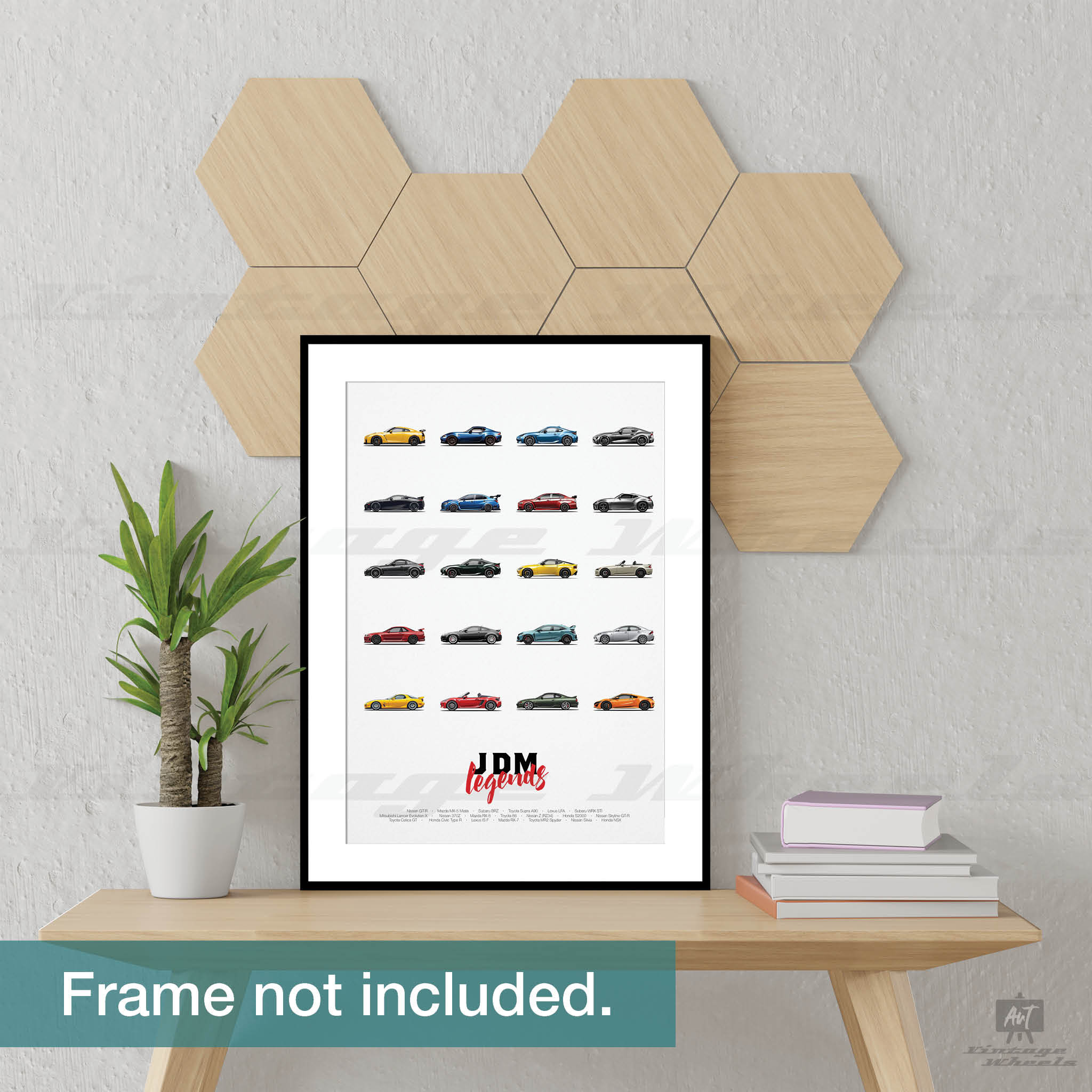 JDM Legends Car Collection Poster ,mazda MX-5, Nissan GT-R, Subaru Wrx ...