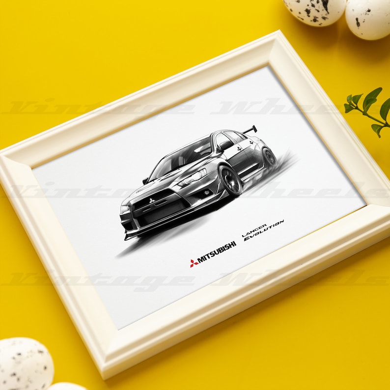 Mitsubishi Lancer Evolution Car Poster, Legends Jdm Car Poster, Jdm Car ...