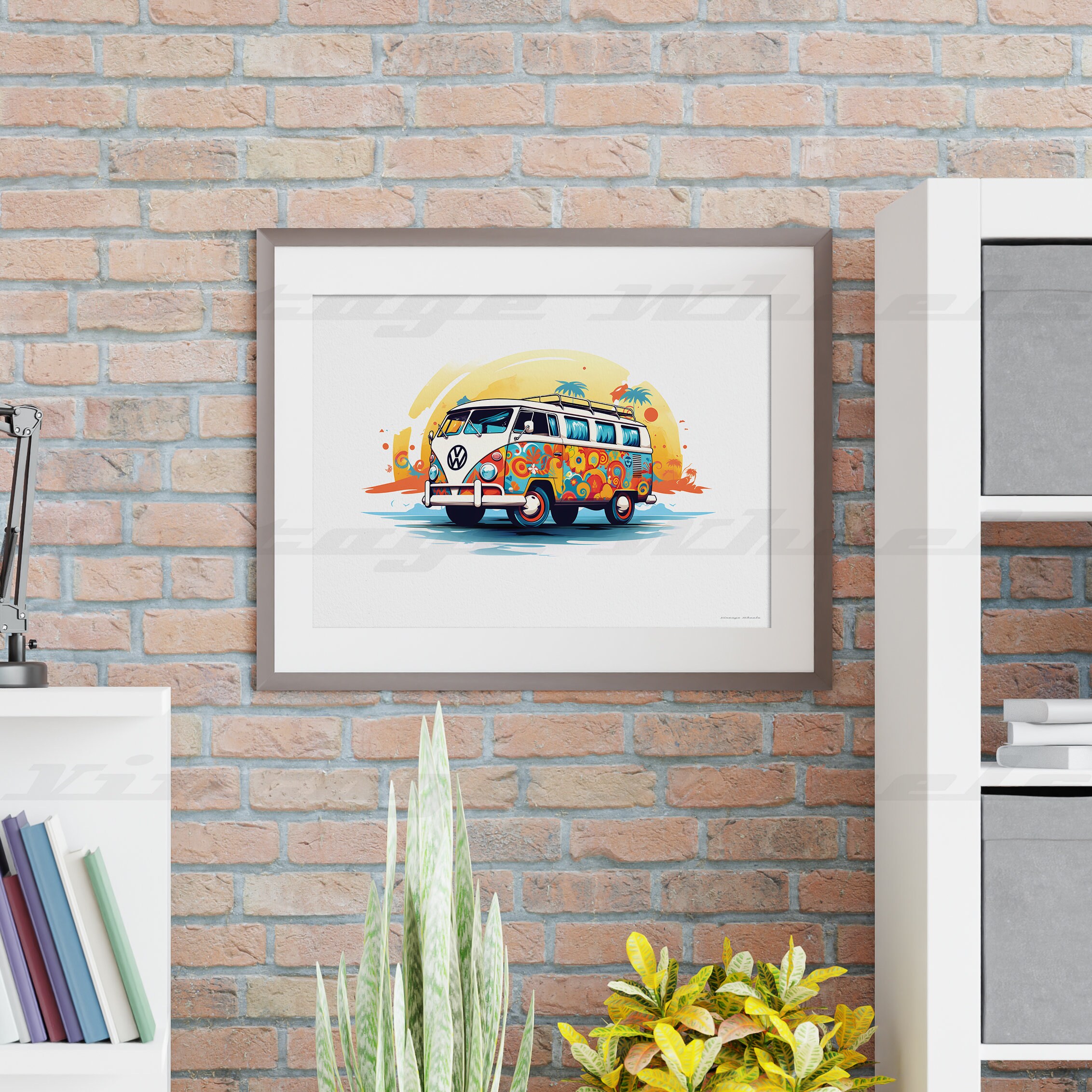 Volkswagen Type 2 Bus Poster, VW Bus T2 Poster, Boho Style, Classic ...