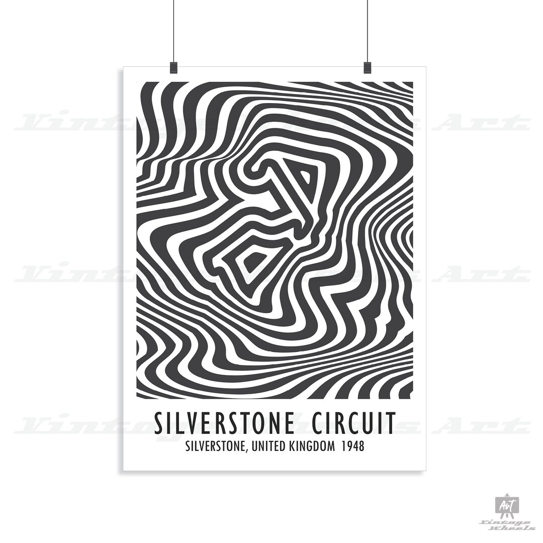Silverstone Circuit Bauhaus Style Poster, Formula One Poster, F1 Poster ...