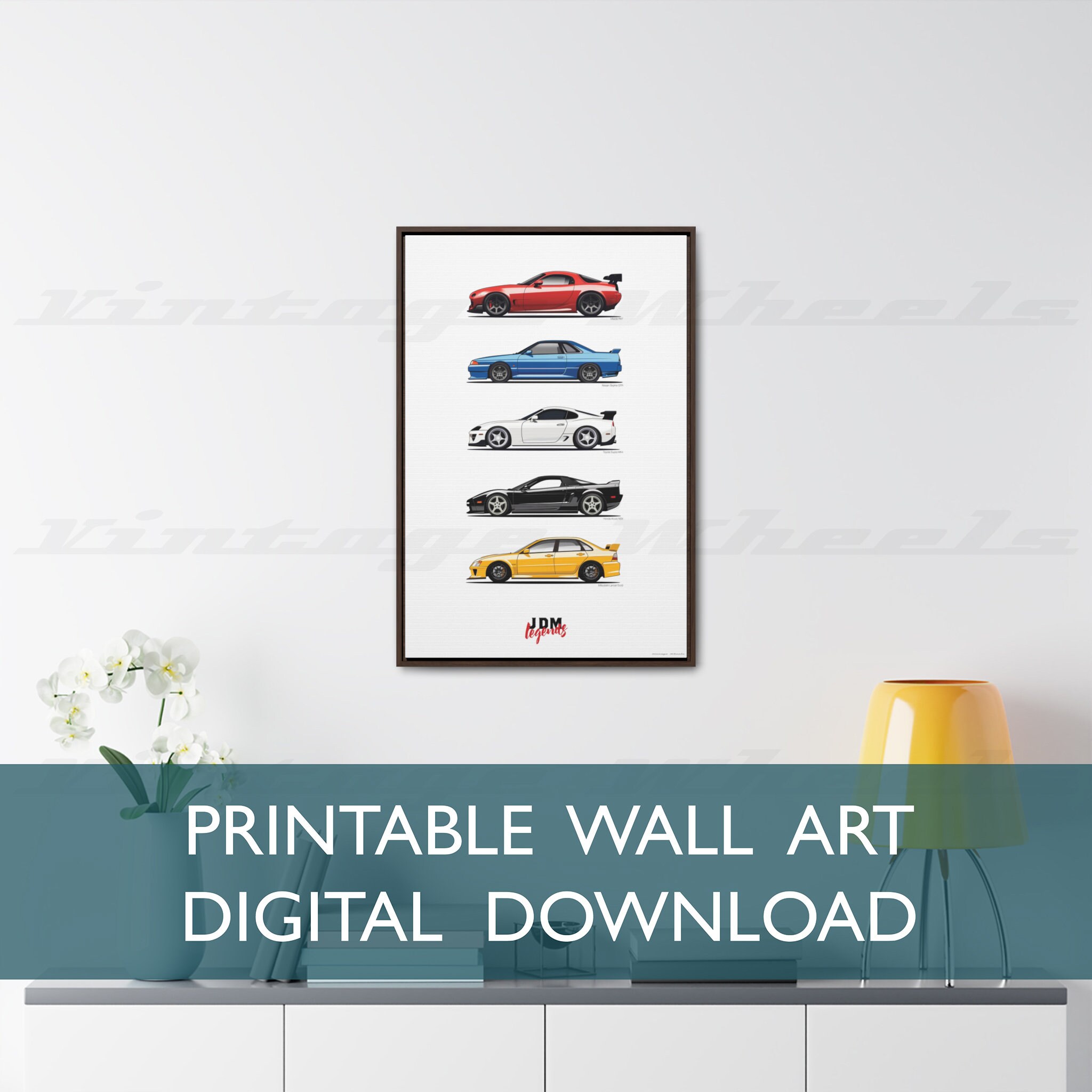 JDM Legends Car Poster, Toyota, Mazda, Nissan, Honda, Mitsubishi, Gift ...
