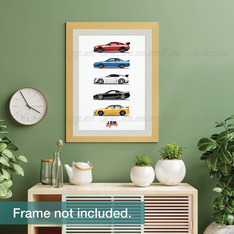JDM Legends Car Poster, Toyota, Mazda, Nissan, Honda, Mitsubishi, Gift ...