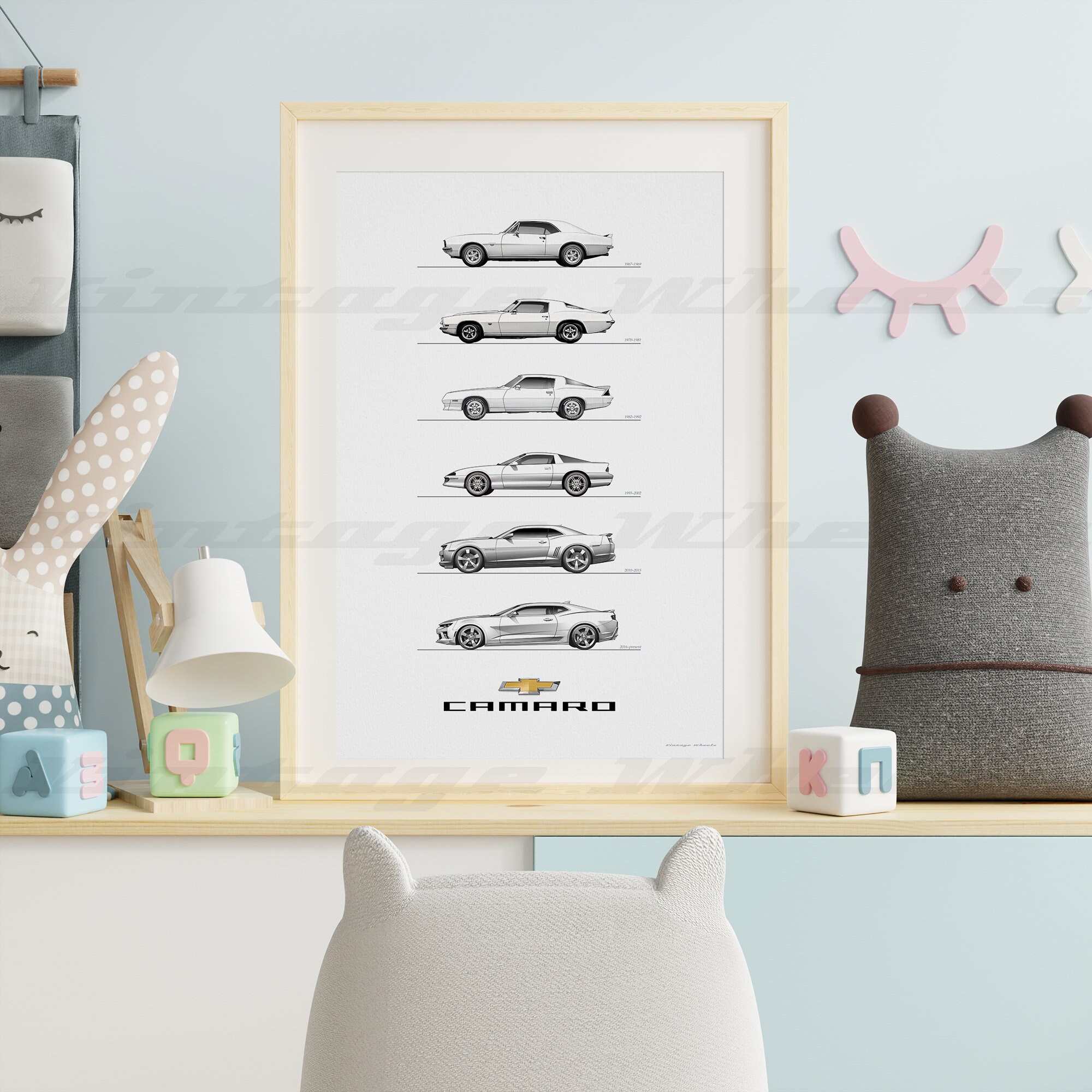 Chevrolet Camaro Collection Poster, Camaro Muscle Car Poster, Gift for ...