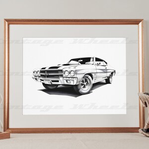 Chevrolet Chevelle SS Poster, Vintage Car Poster,gift for Boy,muscle ...
