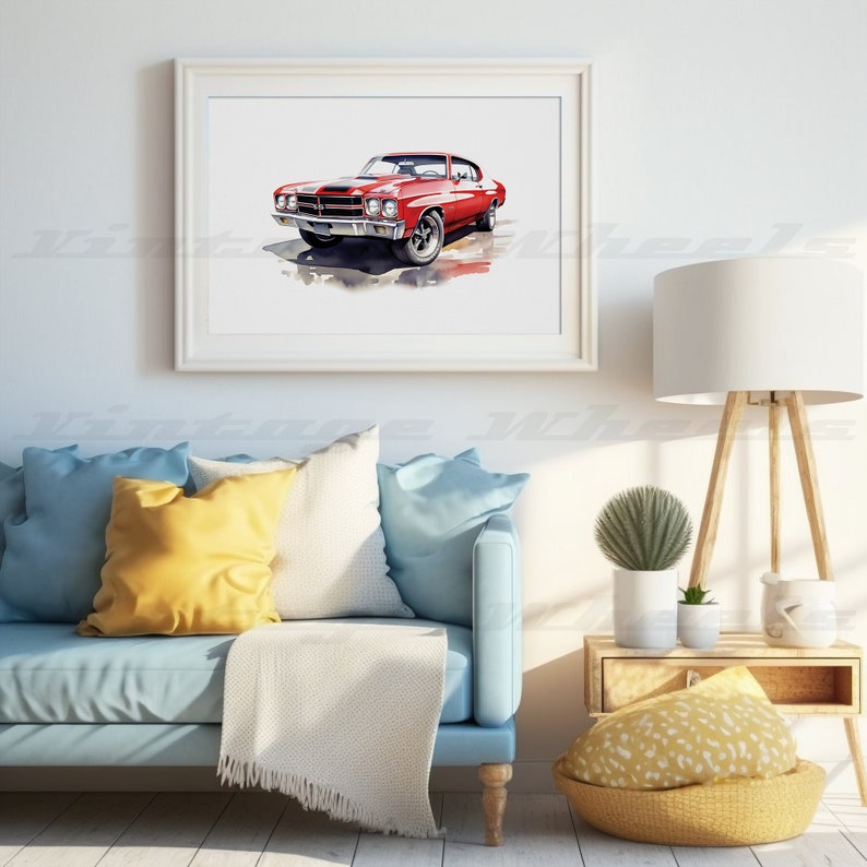 1970 Chevrolet Chevelle SS Poster, Vintage Car Wall Art, Gift for Boy ...