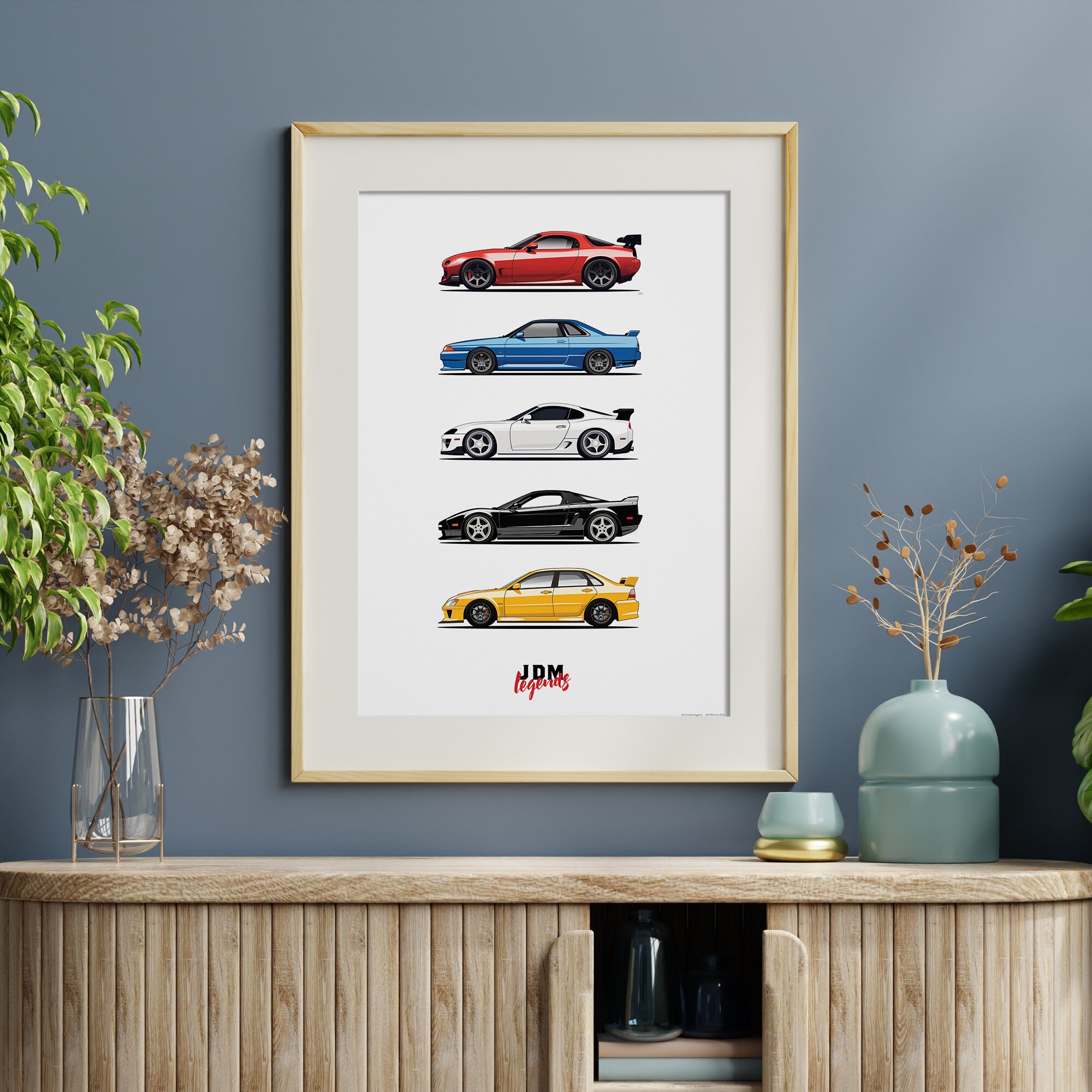 JDM Legends Car Poster, Toyota, Mazda, Nissan, Honda, Mitsubishi, Gift ...