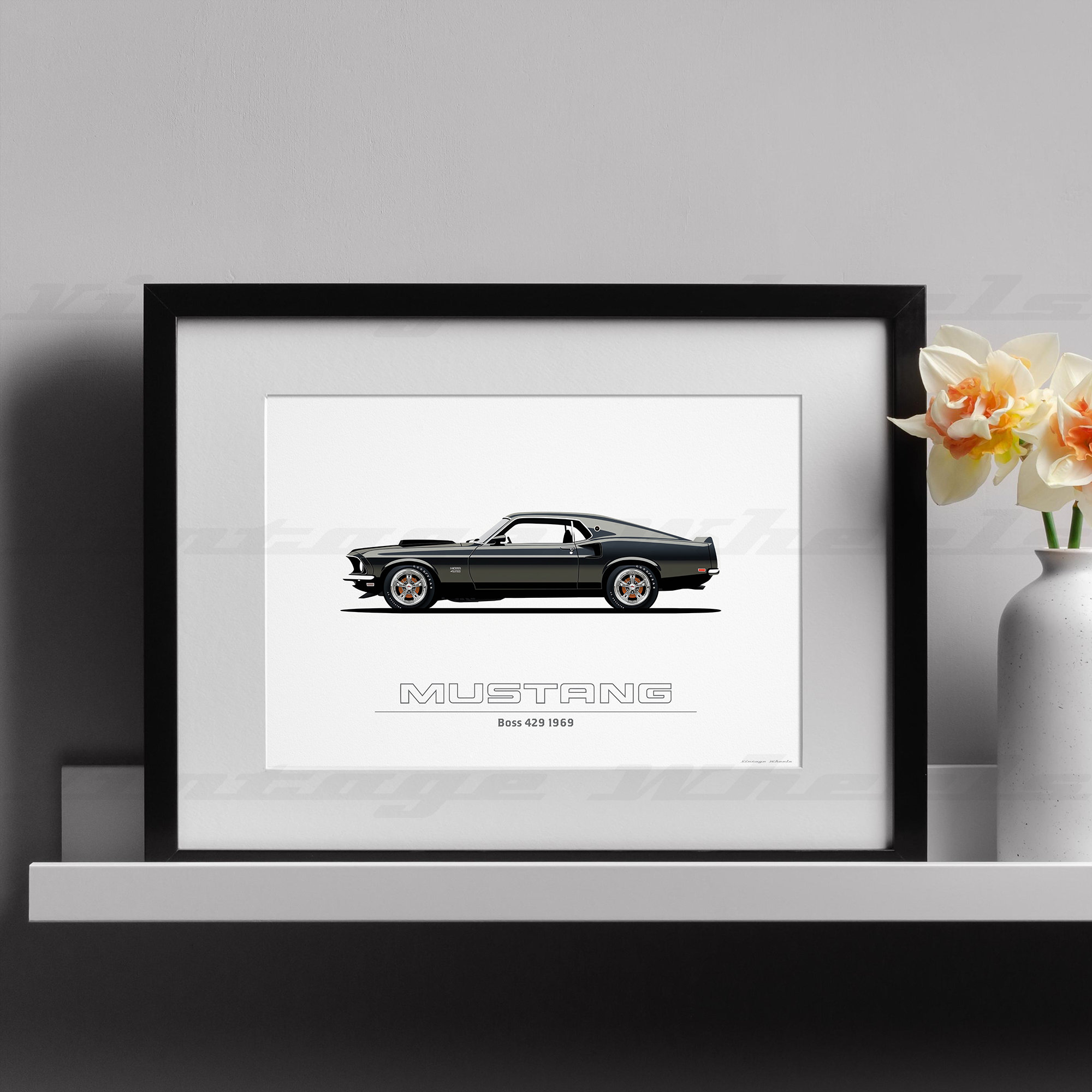 Ford Mustang Boss 429 1969, Muscle Car Poster, John Wick Poster, Gift ...