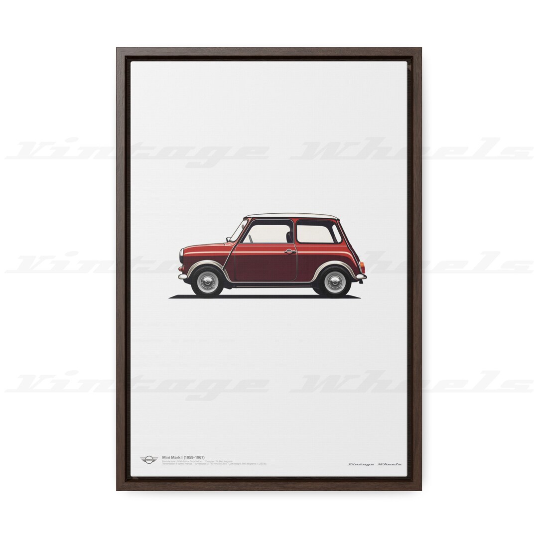 Classic Mini Cooper Poster, Morris Mini, Vintage Car, Gift for Him ...