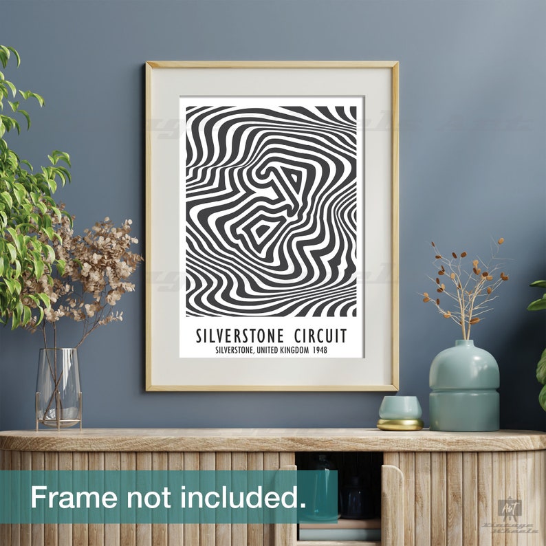 Silverstone Circuit Bauhaus Style Poster, Formula One Poster, F1 Poster ...