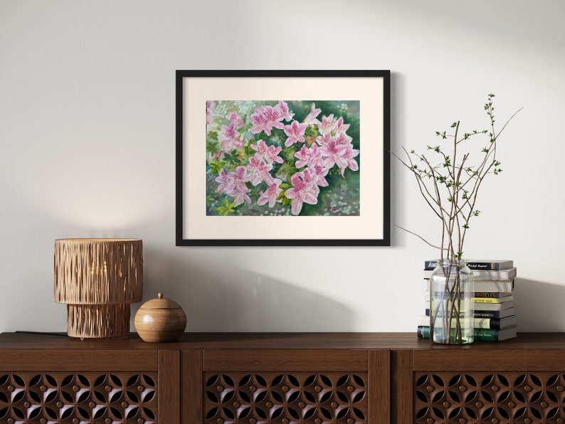 Azalea Flowers Watercolor Painting - Etsy