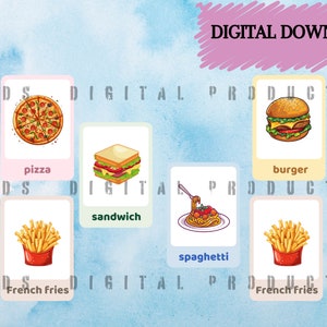 Foods Flashcards 16 Cards Digital Download Card Creative Cards ...