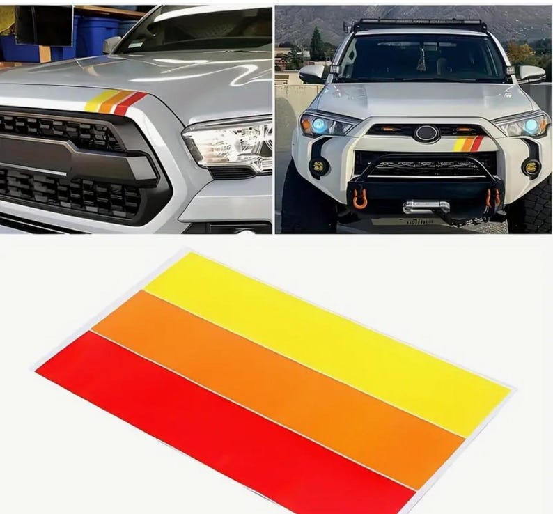 Vintage Toyota Inspired Tri-color Stripe Decal for Cars - Versatile ...