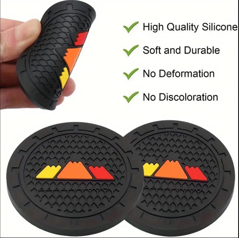 Toyota Premium Silicone Car Cup Holder Coasters - Tri-color Design, Non ...