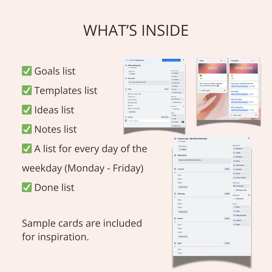 Trello Board Template: WORK BUSINESS / Small Business Board Weekly ...