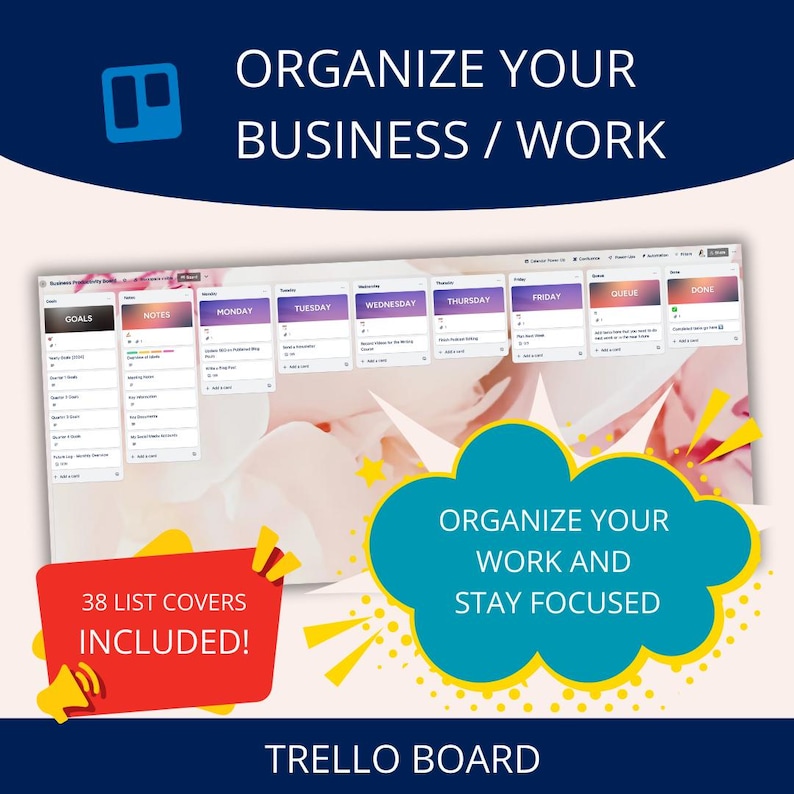 Trello Board Template: WORK BUSINESS / Small Business Board Weekly ...