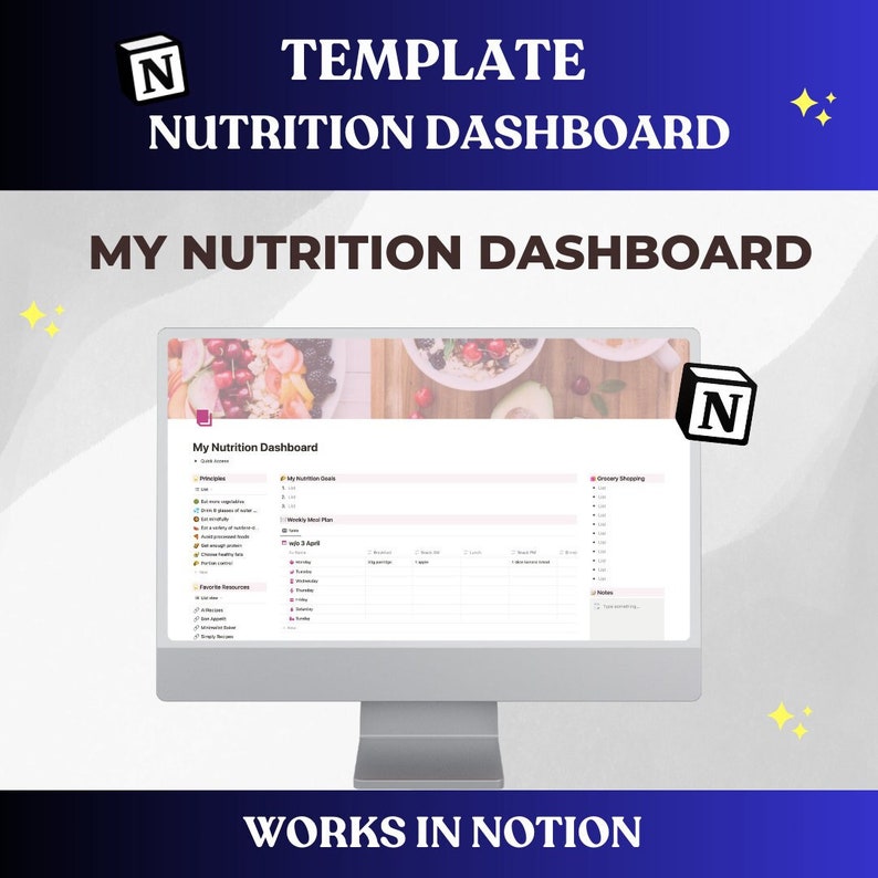 Notion Template: My Nutrition Dashboard Meal Planning, Food Log, Recipe ...