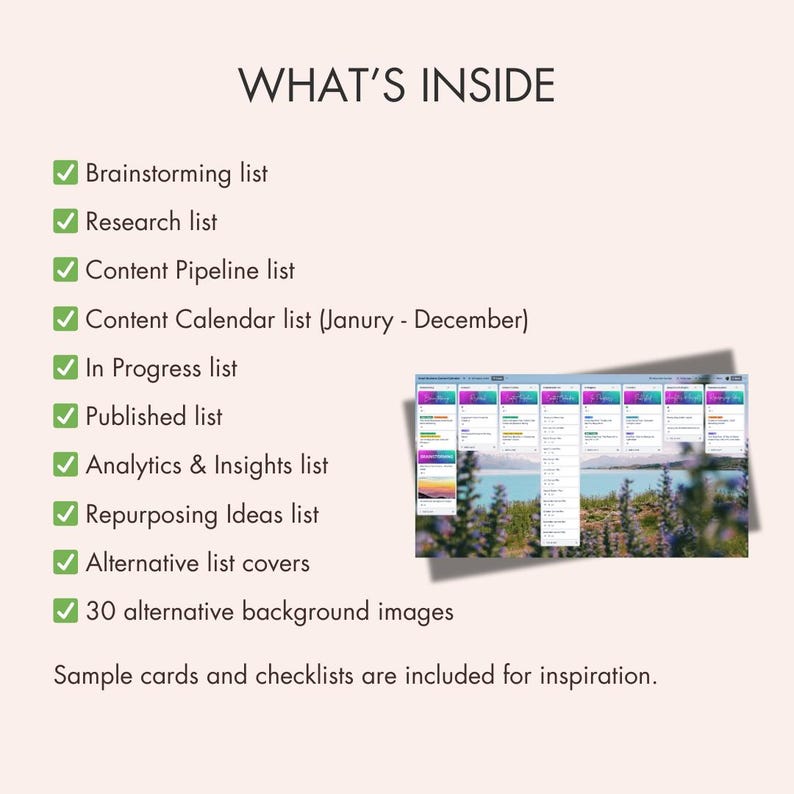 Trello Board Template: CONTENT CALENDAR / Small Business Board for ...