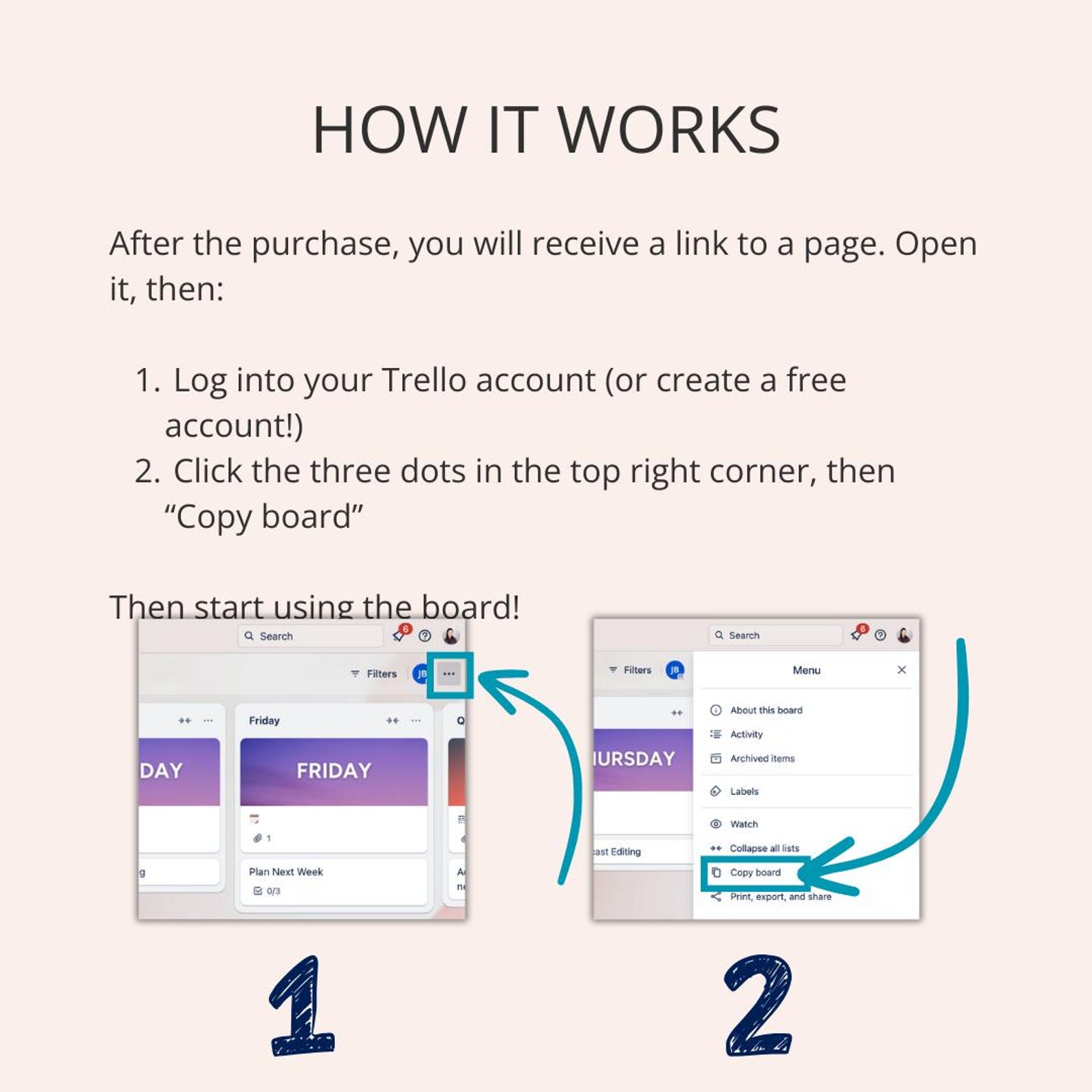 Trello Board Template: WORK BUSINESS / Small Business Board Weekly ...