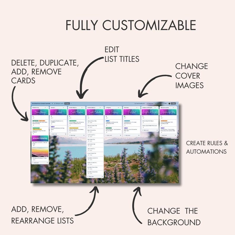 Trello Board Template: CONTENT CALENDAR / Small Business Board for ...