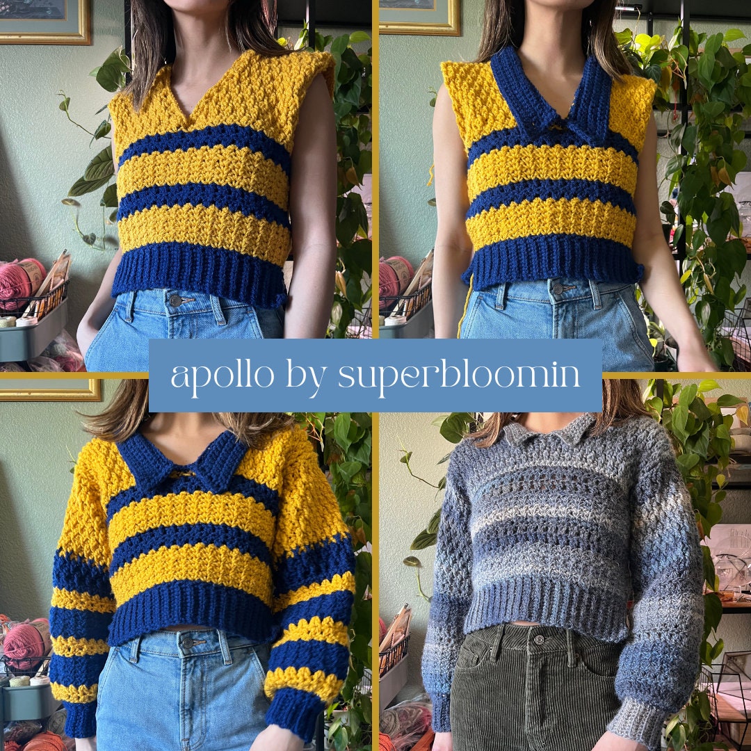 Apollo Crochet Sweater Vest PATTERN (DIGITAL PDF) - Etsy