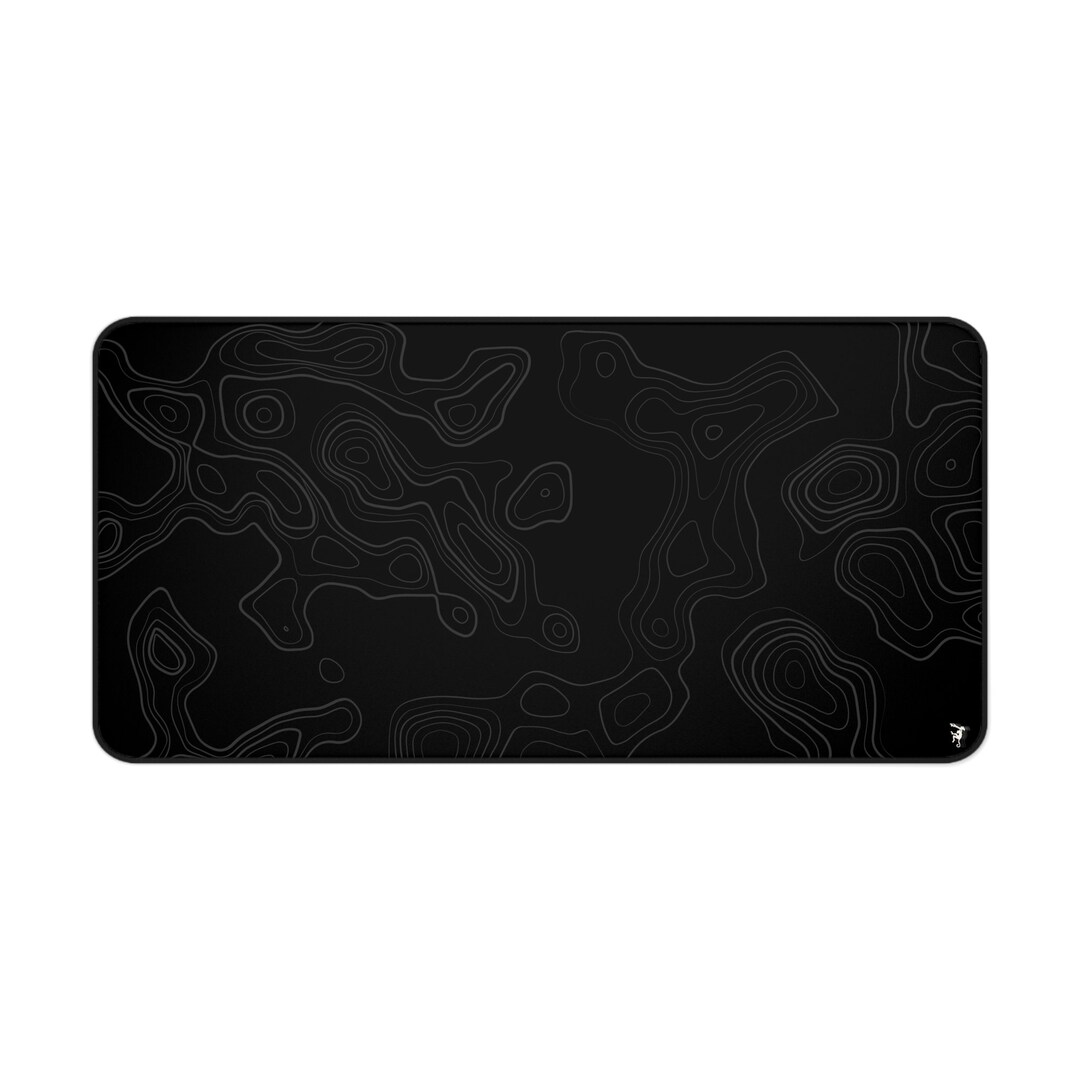 Large Desk Mat 15.5" X 31", Chino Tech Topographic Map Pattern "birds ...