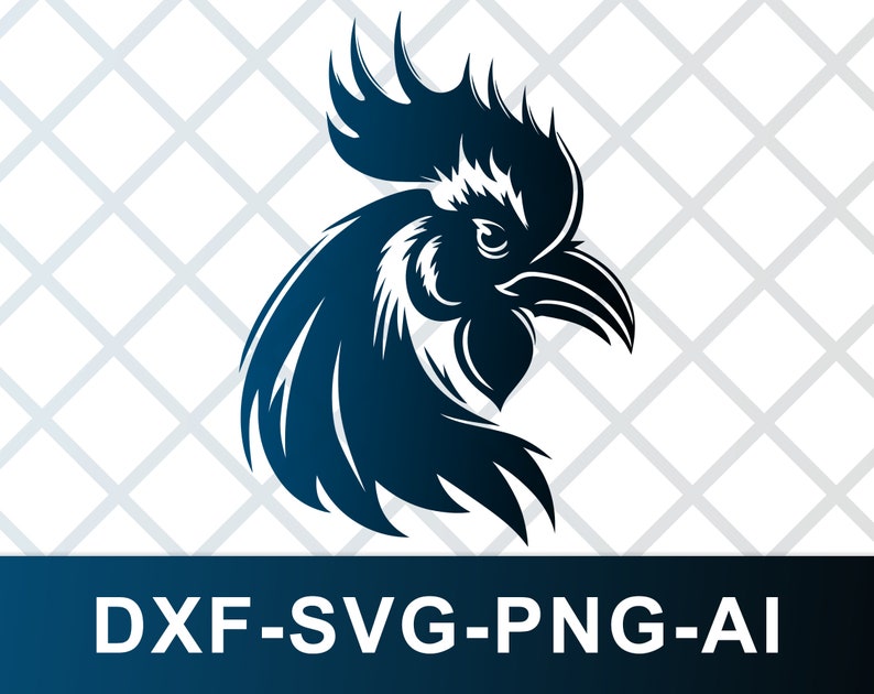 Rooster Head SVG DXF PNG Rooster Clipart - Etsy