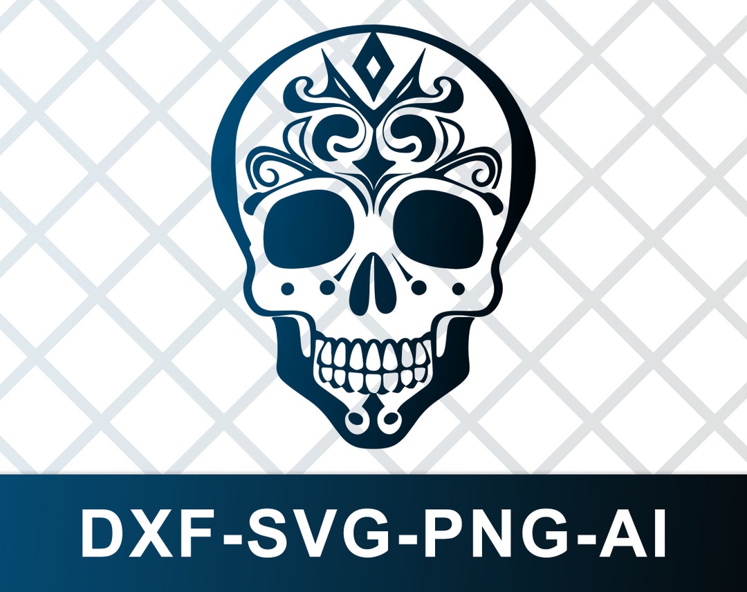 Sugar Skull Logo SVG DXF PNG Skulls Laser Engraving Clipart Cricut - Etsy