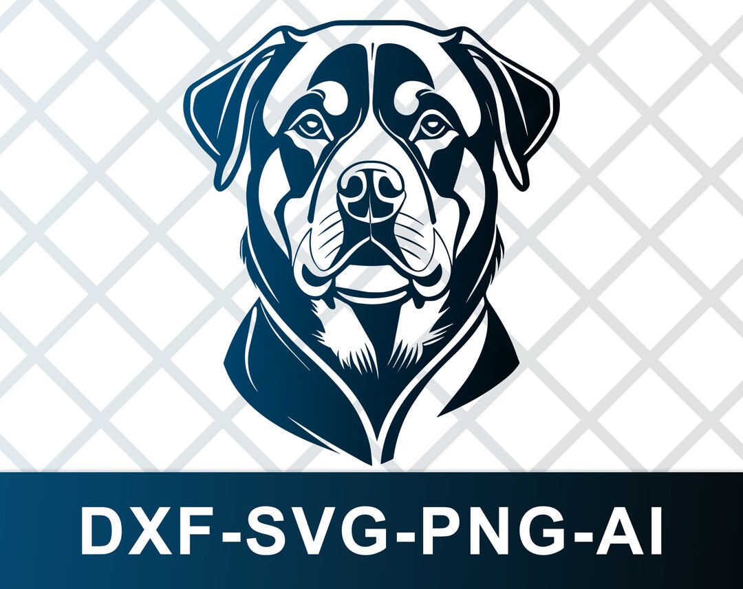 Rottweiler Head Dog Logo SVG DXF PNG Dogs Clipart Cricut File - Etsy