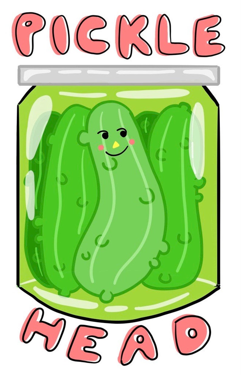 Pickle Head Funny Waterproof Matte Sticker - Etsy