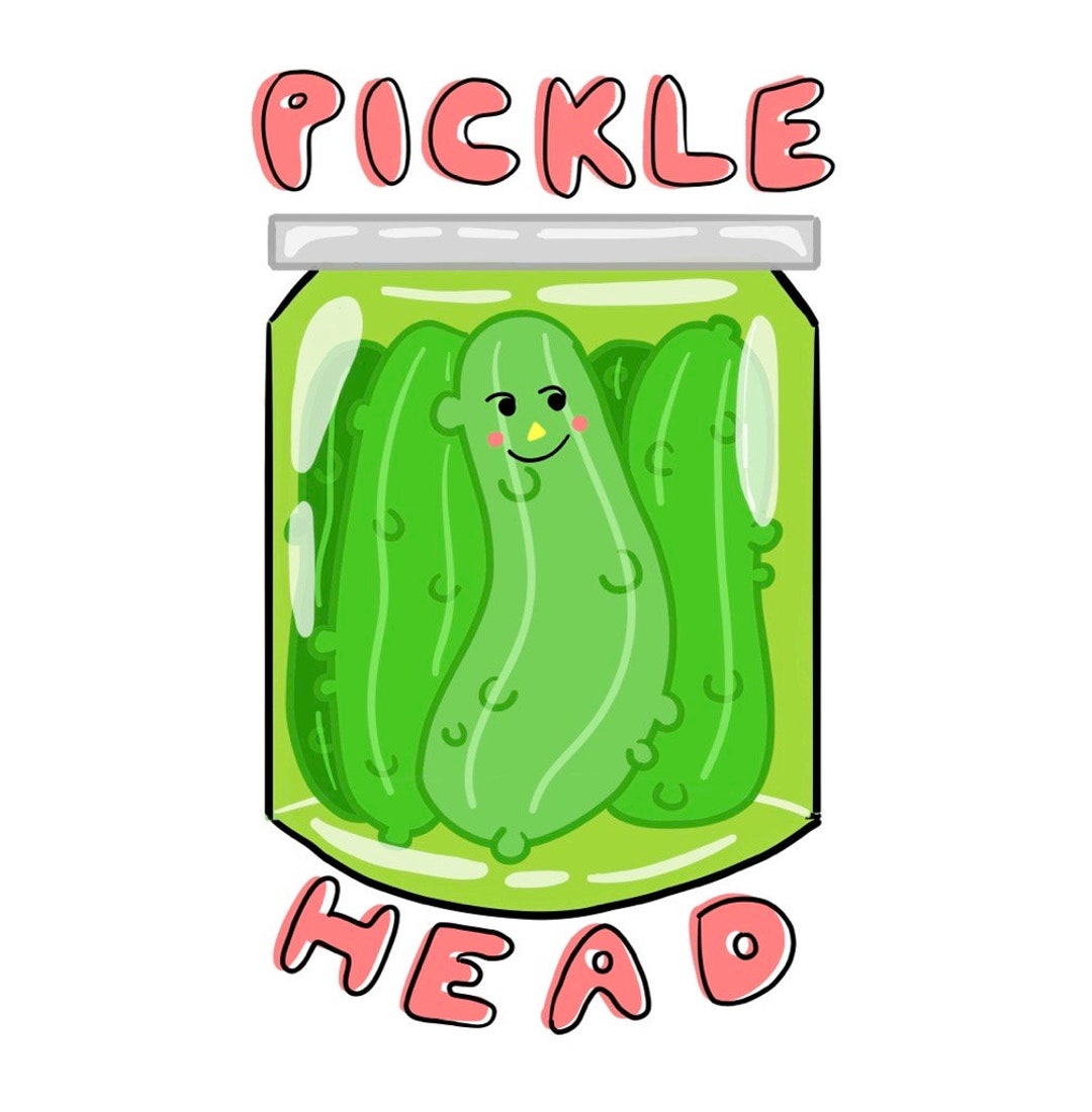Pickle Head Funny Waterproof Matte Sticker - Etsy