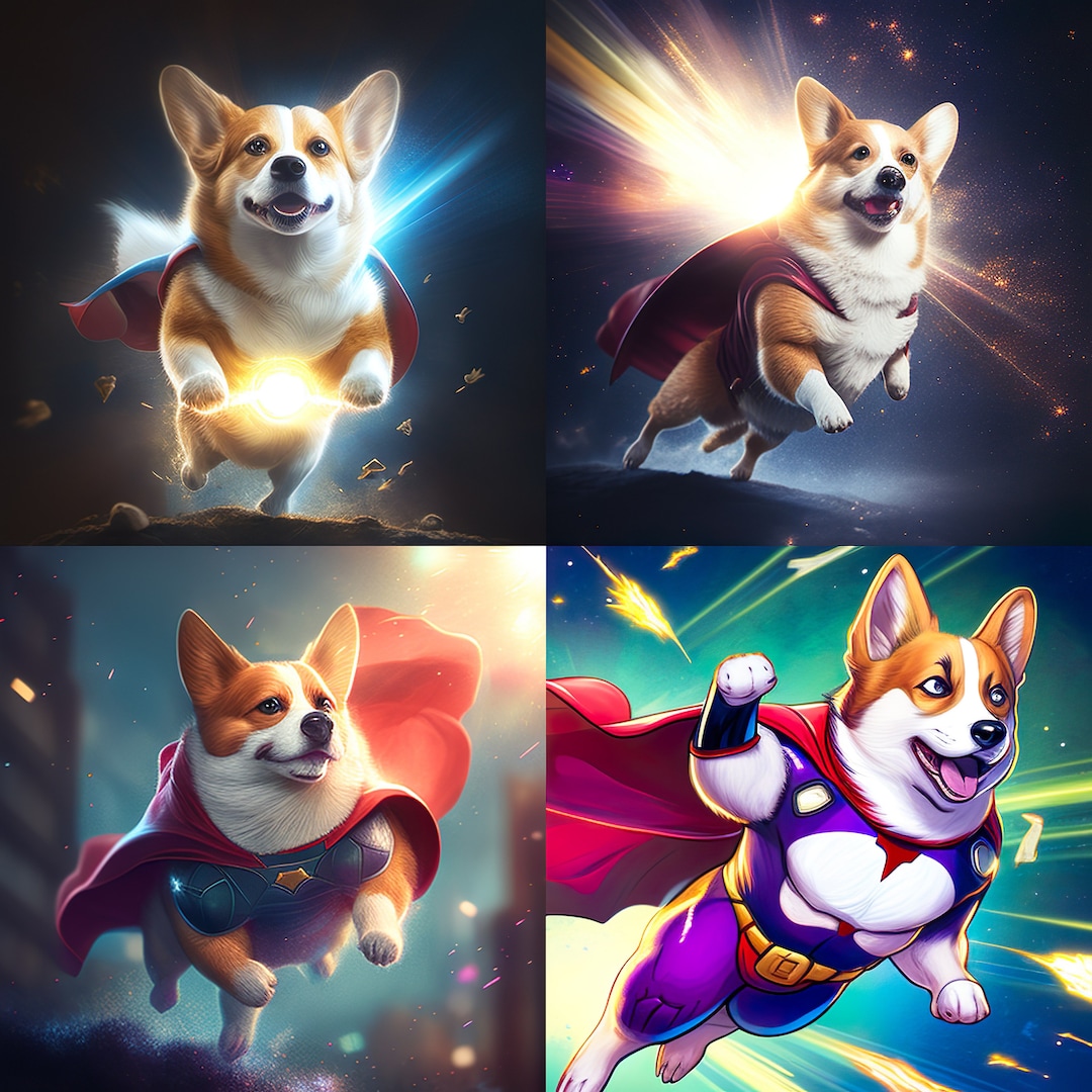 Corgi's as Super Hero - Set of 5 Images. - Etsy
