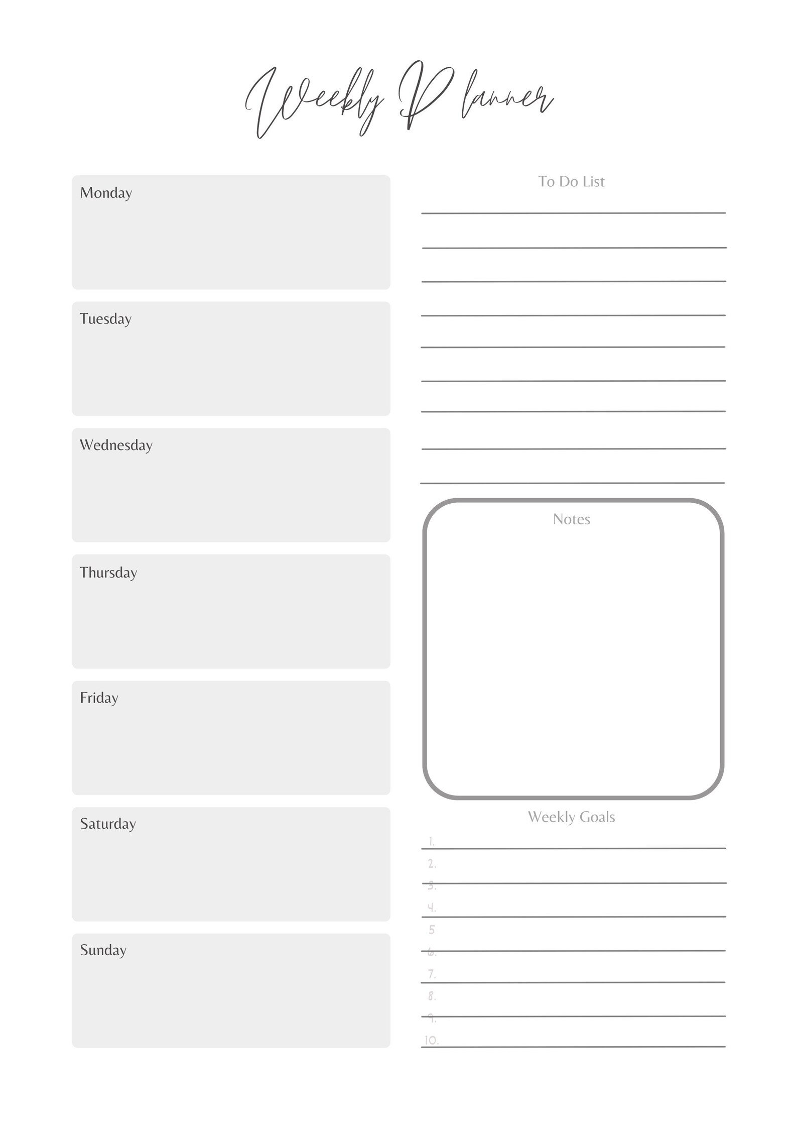 2026 ADHD Digital Weekly Planner • Lined Paper Printable (PDF Download ...