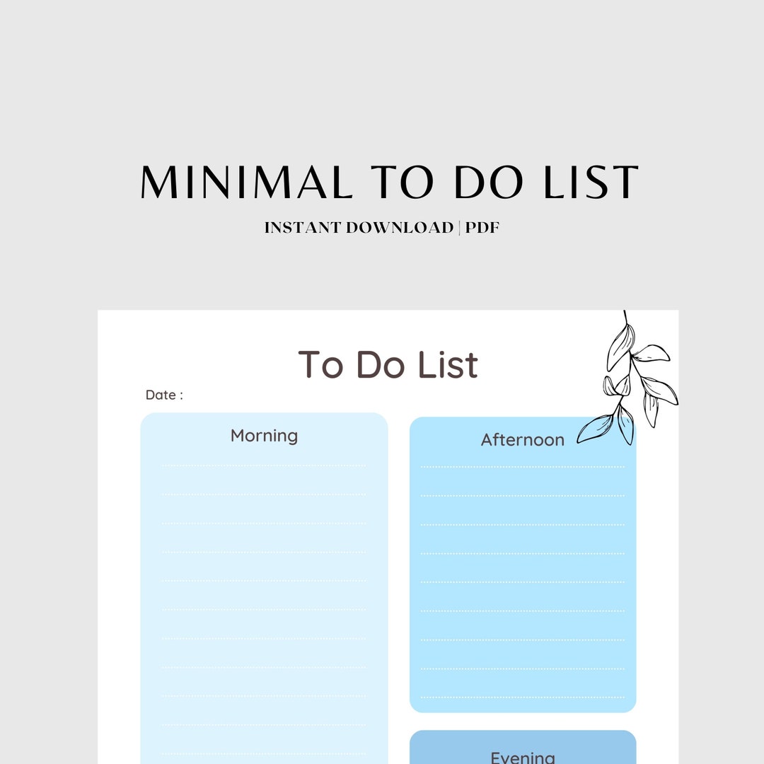 Daily to Do List, Pastel Blue, ADHD Planner, Daily Tracker, Download ...