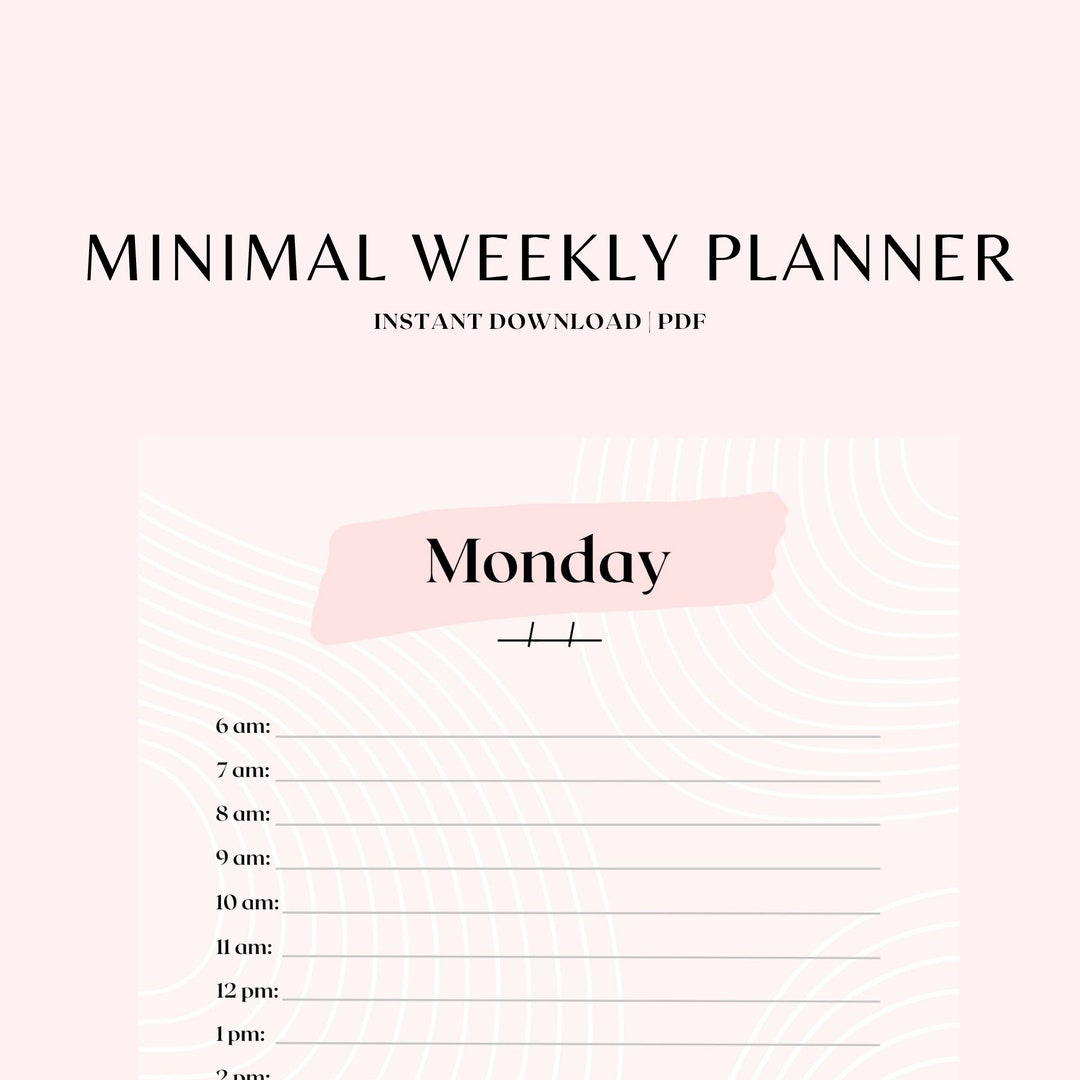 Minimal Weekly Planner, to Do List Printable, Productivity Planner ...