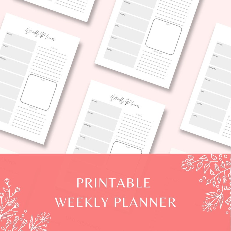 2026 ADHD Digital Weekly Planner • Lined Paper Printable (PDF Download ...