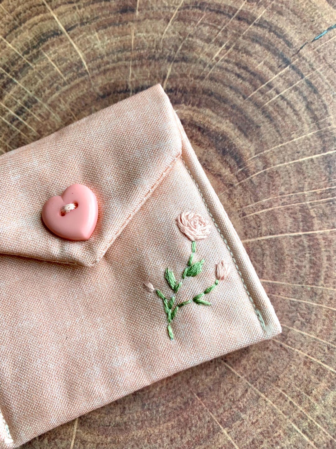 Hand Embroidered 3 Inch Mini Pouch Handmade Rose Embroidery Pocket for ...
