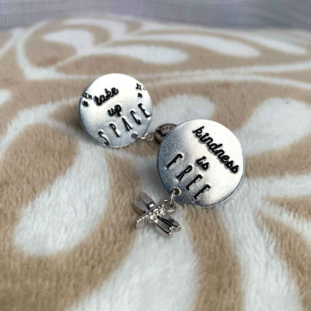 Kindness is Free Stamped Pin Be Kind Dragonfly Pin With Rubber Back ...