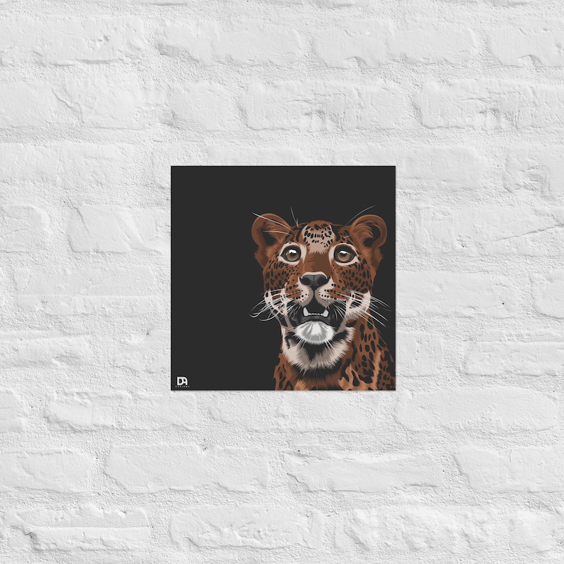 Jaguar Animal Poster Print Jaguar Wall Art Portrait Wildlife Home Decor ...