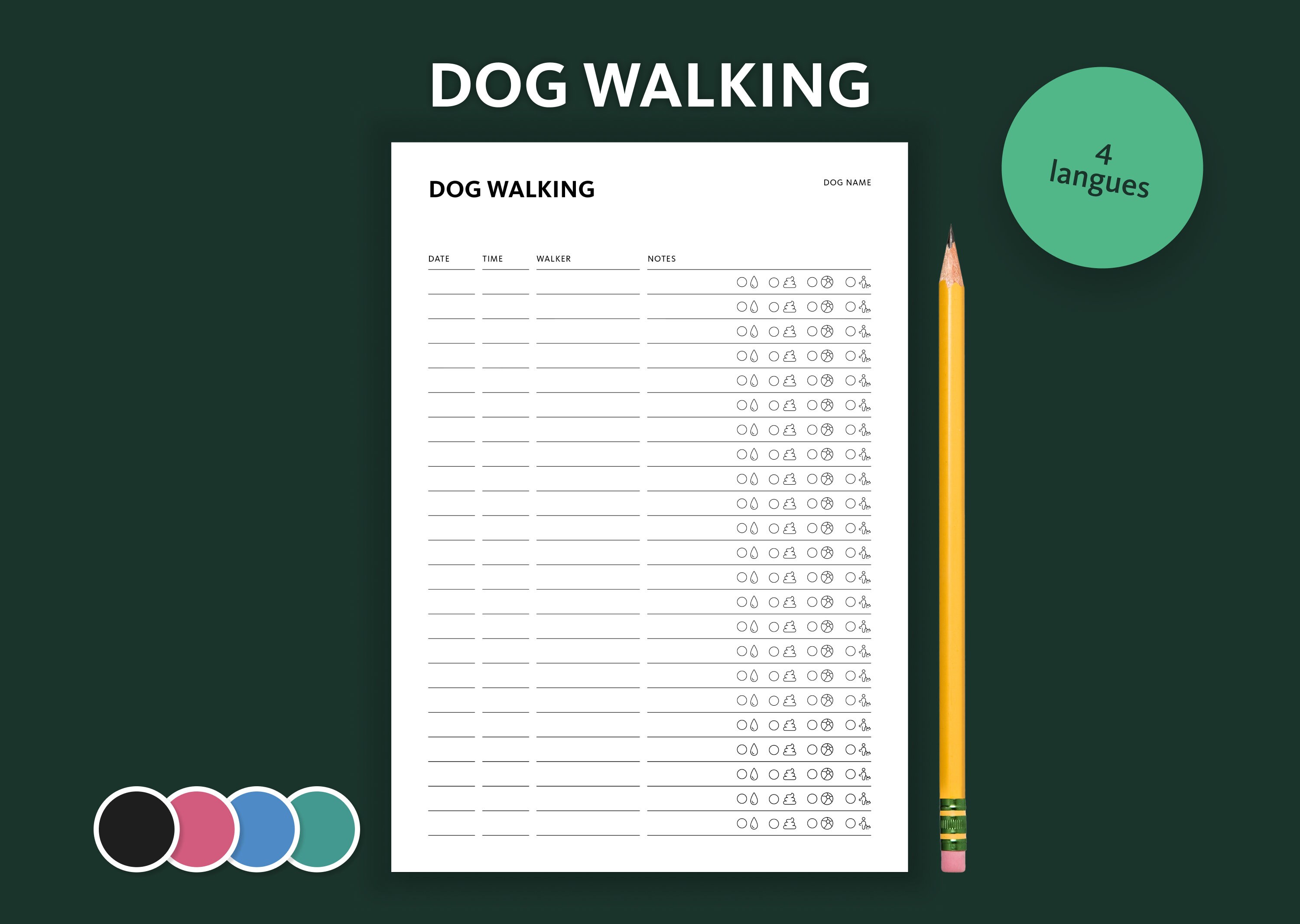 Dog Walking Planner Printable - Etsy