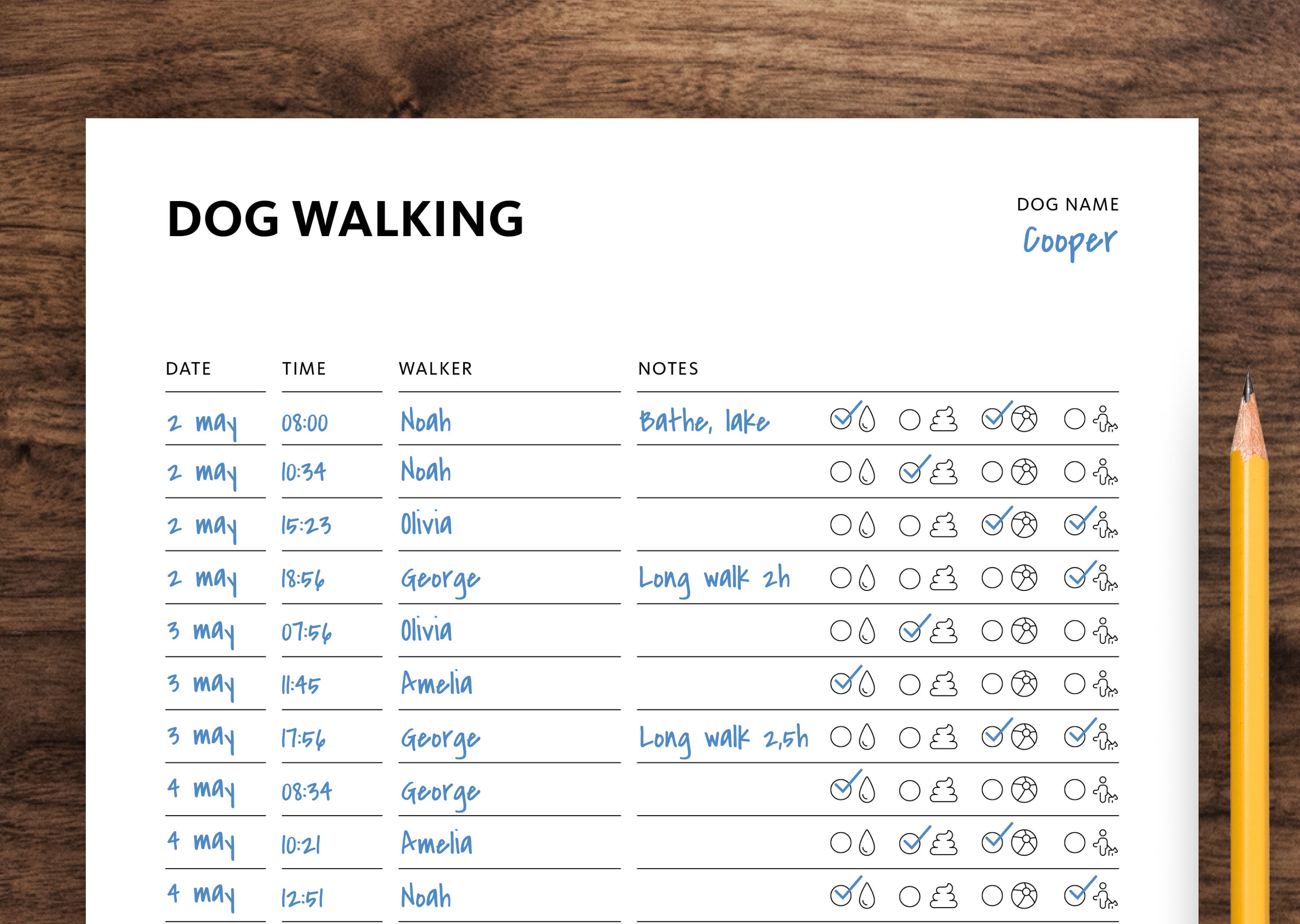 Dog Walking Planner Printable - Etsy