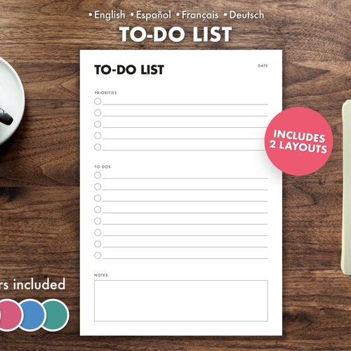 To Do List Blank to Do List Fillable to Do List Minimal - Etsy