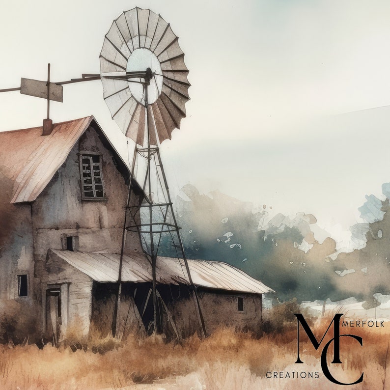 Windmill Barn Wall Decor for Livingroom Wall Art Farmhouse - Etsy