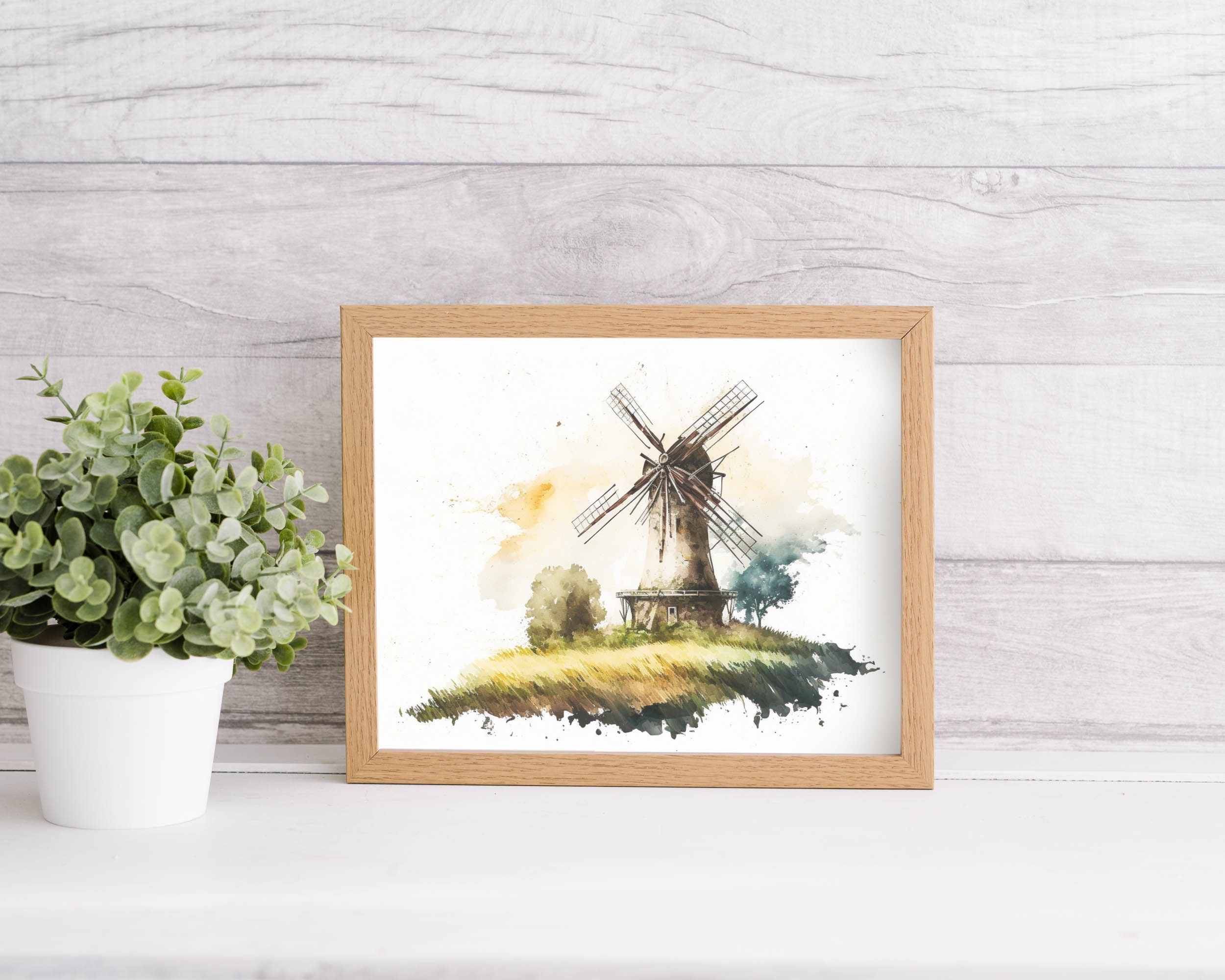 Windmill Wall Art INSTANT DOWNLOAD, Windmill Wall Art, Farm Style Art ...
