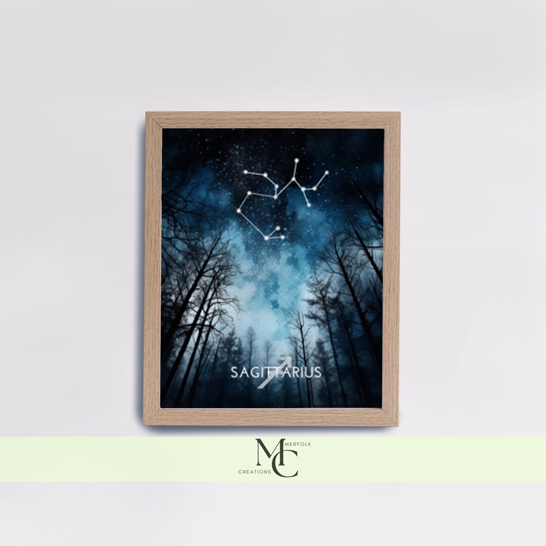 Printable Sagittarius Zodiac Poster, Sagittarius Constellation Print ...