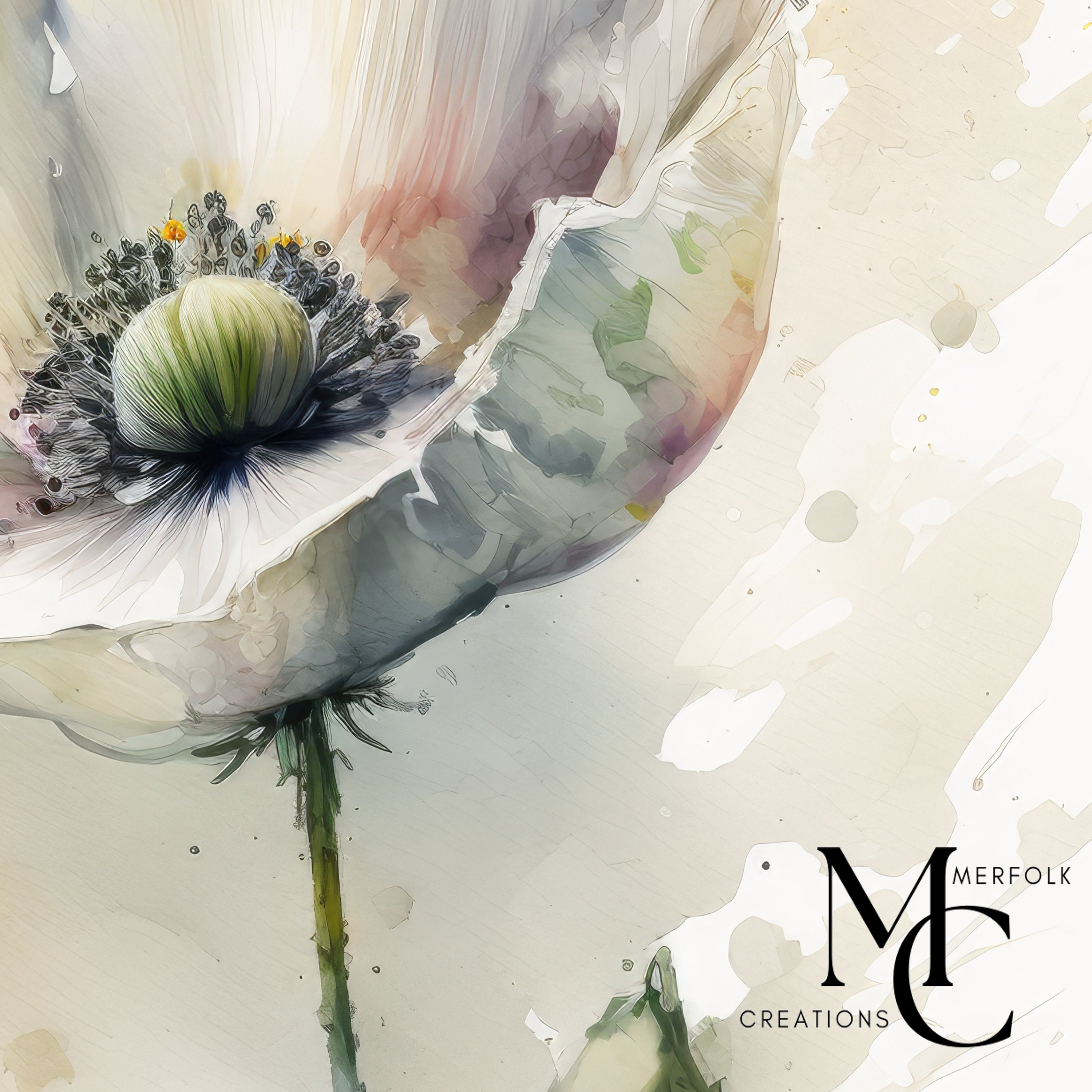 Poppy Wall Decor White Flower Wall Art for Entryway Poppy Botanical ...
