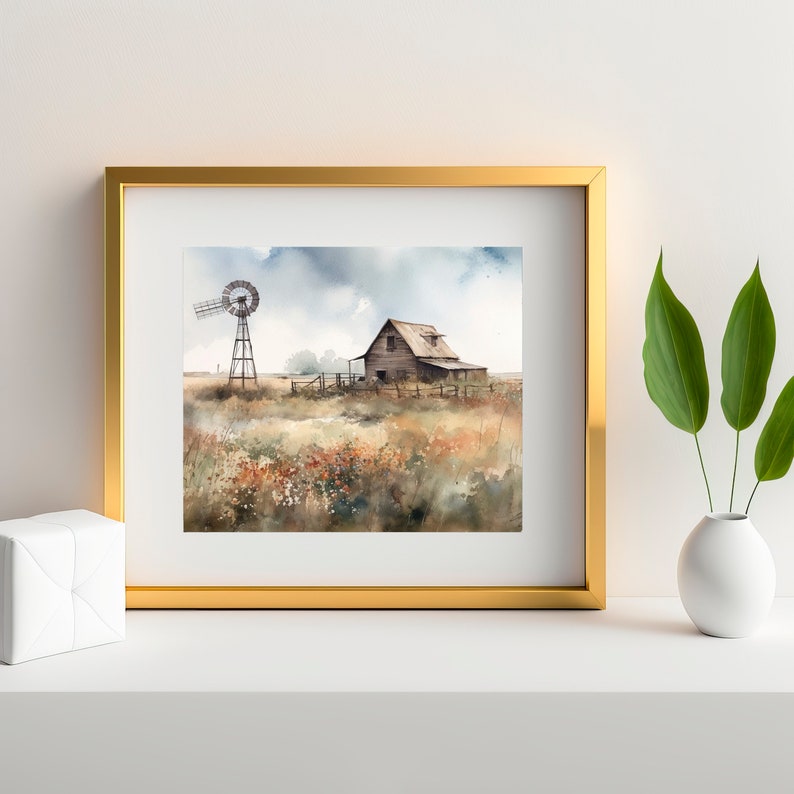 Windmill Barn Wall Decor for Dorm Wall Art Outdoor Windmill - Etsy