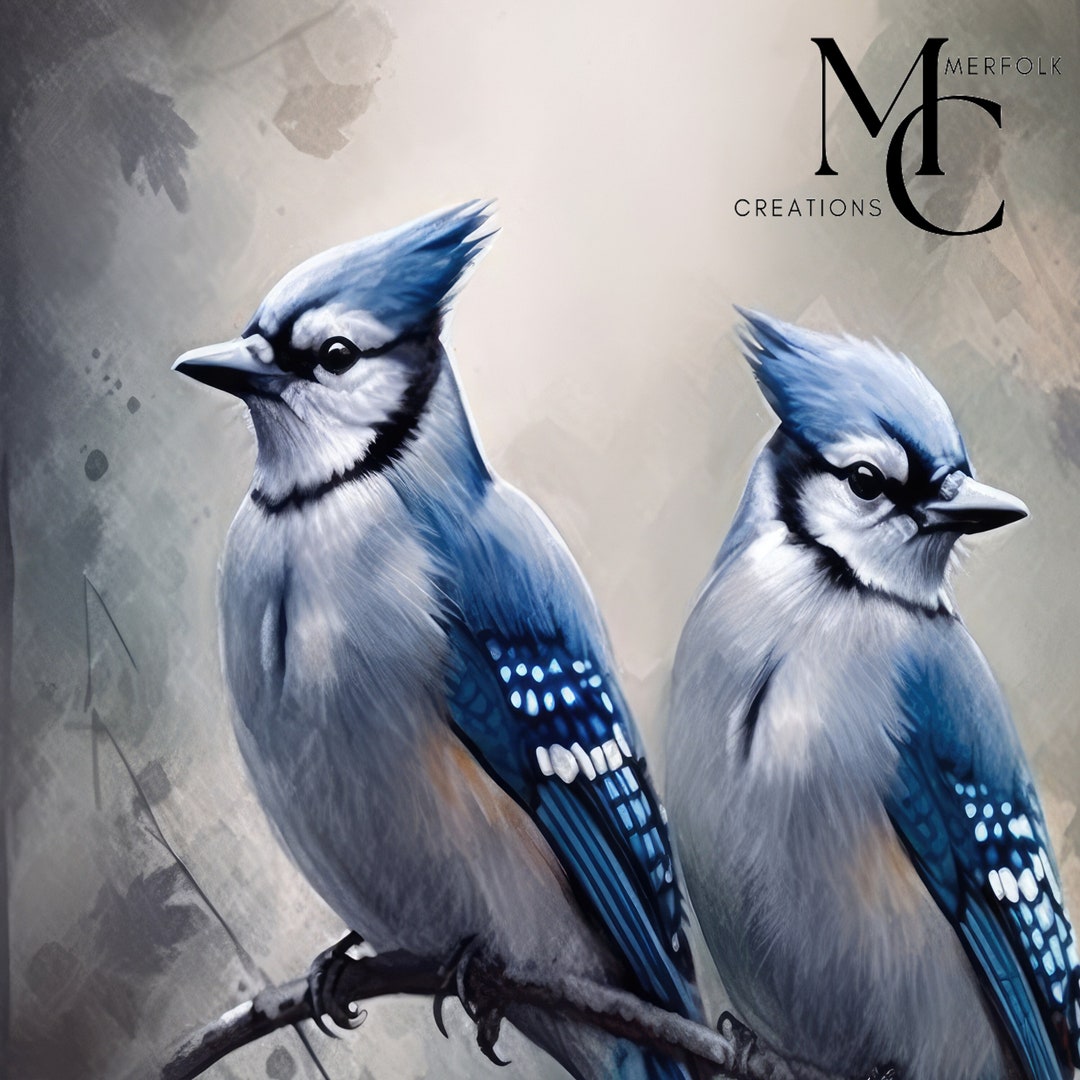 Blue Jay Wall Decor for Livingroom Blue Jay Watercolor Print for ...