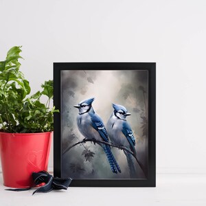 Blue Jay Wall Decor for Livingroom Blue Jay Watercolor Print for ...